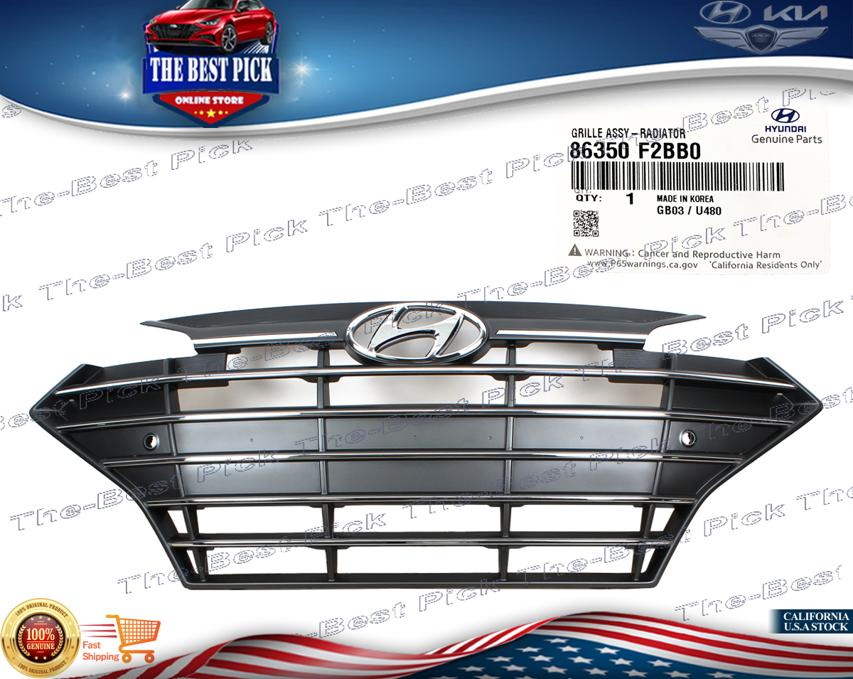⭐GENUINE⭐ Radiator Grille W / Park Sensor Hyundai Elantra Sedan 19-20 ...