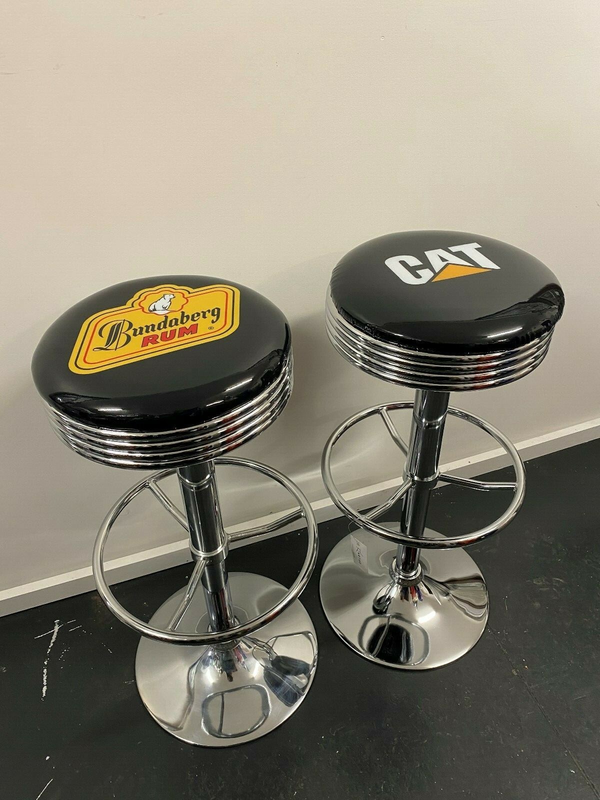BUNDABERG RUM & CATERPILLAR CAT PREMIUM BAR STOOLS ADJUSTABLE HEIGHT | eBay