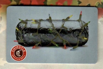 CHIPOTLE Christmas Burrito, Season's Eatings ( 2024 ) Foil Gift Card ...