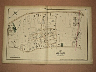 PART OF WEST ROXBURY, MA., MAP 1874, PLATE B, IT MEASURES ABOUT 26X17 ...