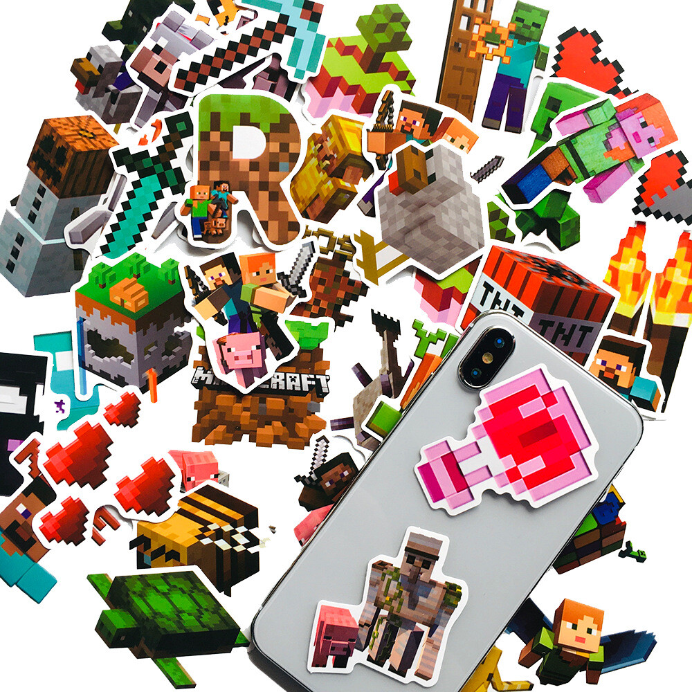 50 Pcs/pack Minecraft Game Anime Cartoon Car Laptop Stickers Waterproof ...