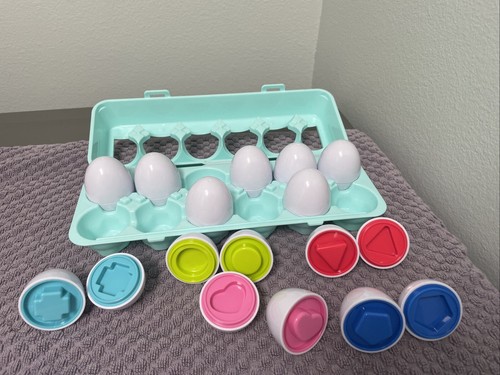 Egg Carton Learning Toy Color Shapes Matching Sorting For Baby Toddler ...