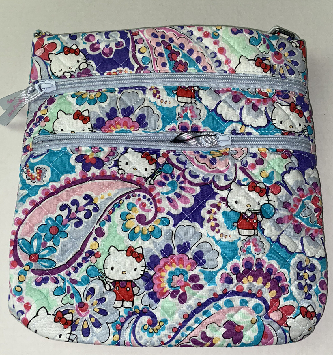 New Vera Bradley Hello Kitty Paisley Triple Zip Hipster Crossbody Bag ...