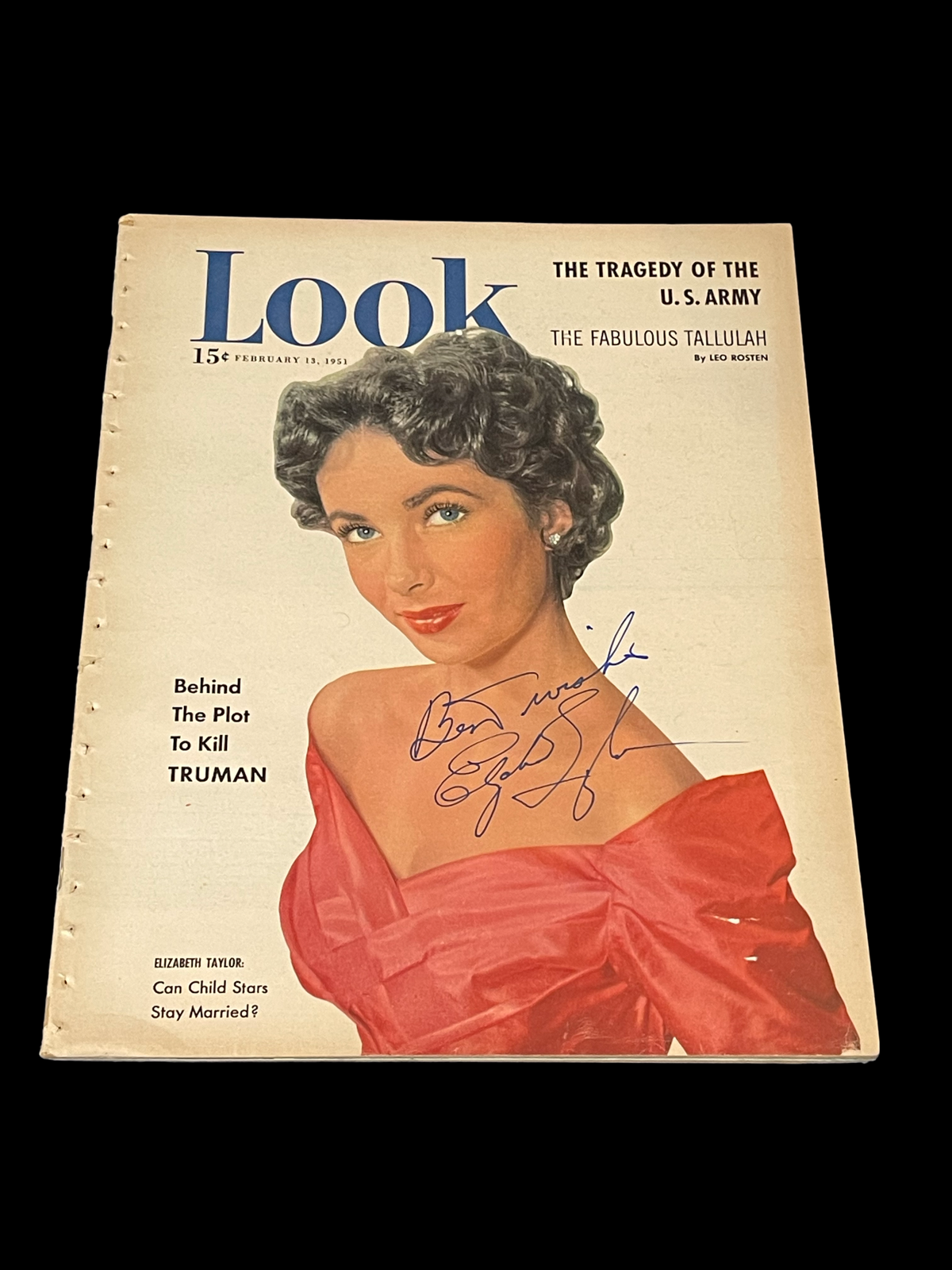 Liz Elizabeth Taylor Rare Signed Autograph February 1951 Look Magazine ...
