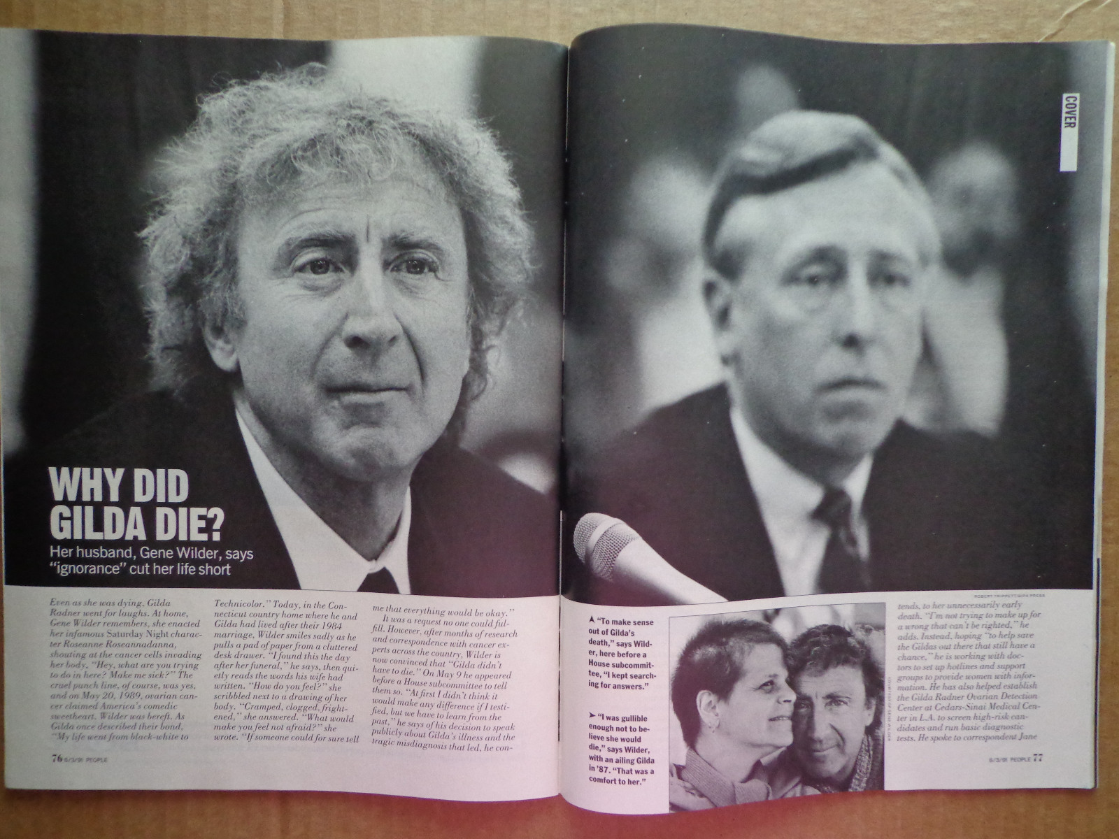 PEOPLE magazine 1991 GENE WILDER Gilda Radner-SELA WARD-Burt Reynolds ...