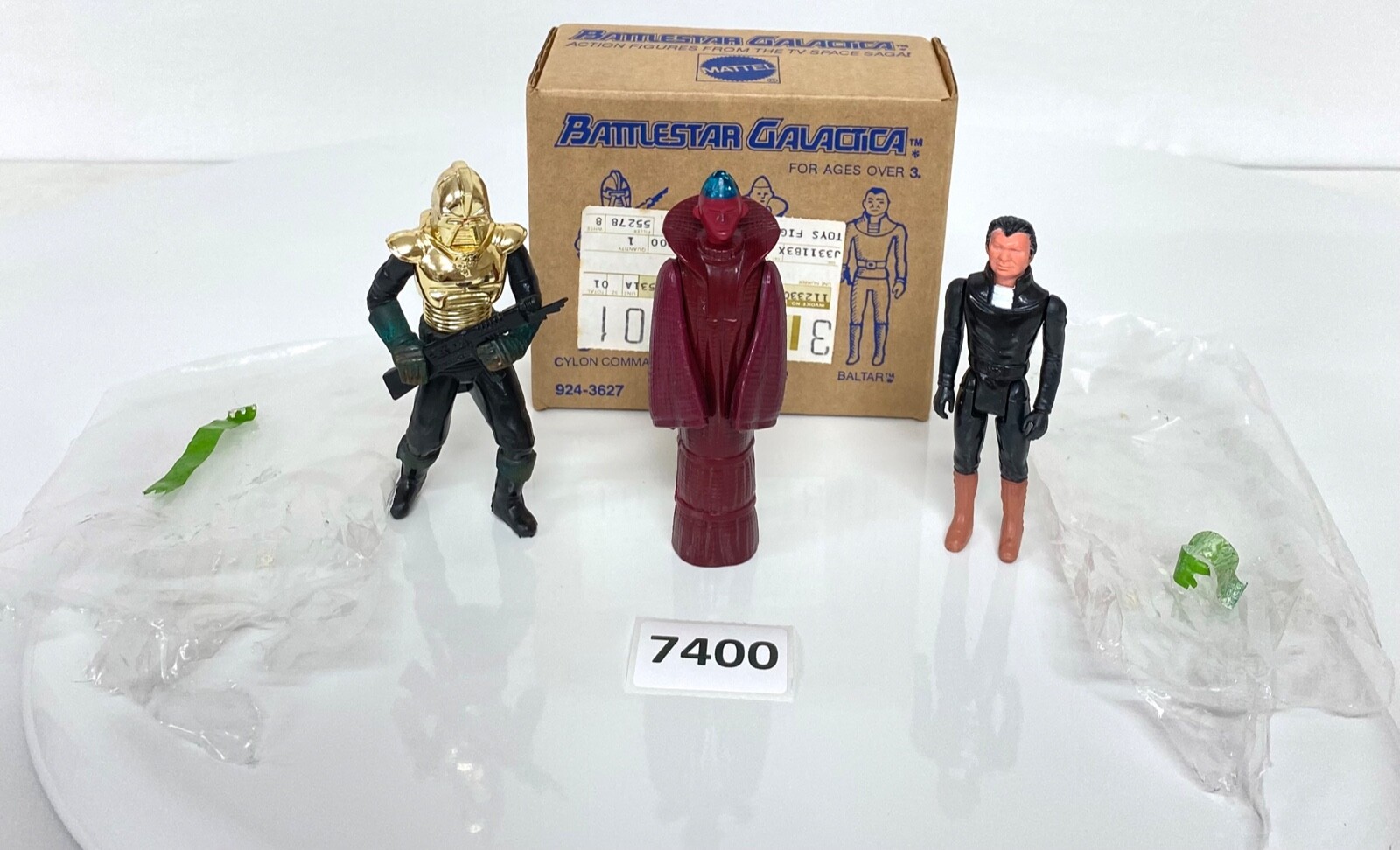 Battlestar Galactica GOLD CYLON BALTAR LUCIFER Figure JCPENNEY 3 Pack ...