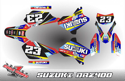 Suzuki DRZ400SM Drz400s drz400 Supermoto DRZ SEMI CUSTOM GRAPHICS KIT ...