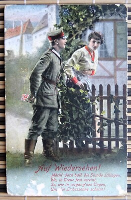 WWI. Feldpostkarte. Goodbye! German Patriotic Songcard. Żyrardów Stamp ...