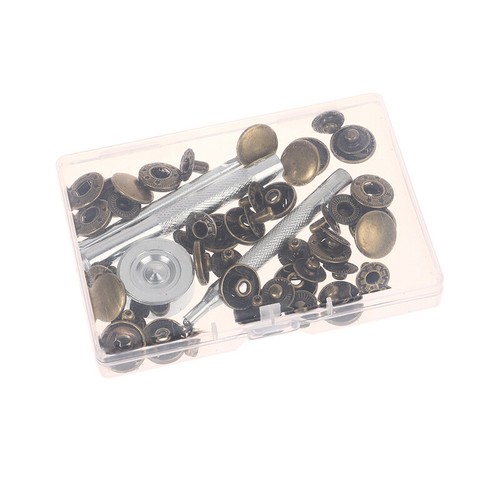 Heavy Duty Leather Snap Fasteners Kit 15MM Metal Snap Buttons With 4 ...