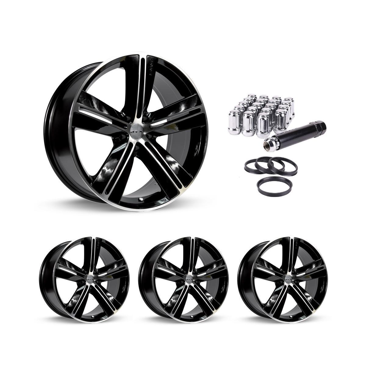 Set of 4 RTX SMS Black Alloy Wheel Rims for Chrysler Dodge P30194 17x7 ...