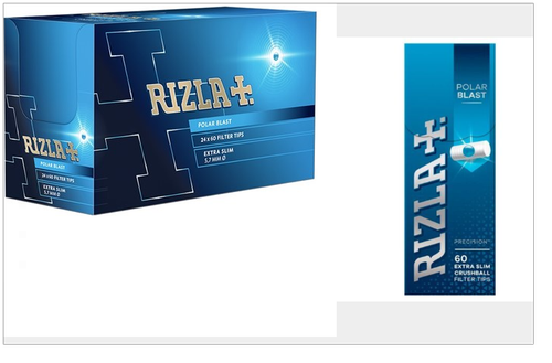NEW RIZLA CRUSHBALL POLAR BLAST EXTRA SLIM FILTER TIPS CLICK BALL ...
