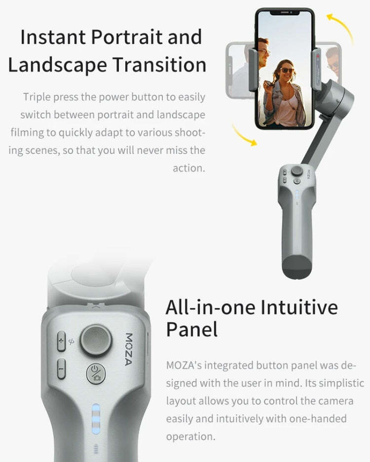 MOZA Mini MX 3 Axis Foldable Handheld Gimbal Stabilizer for Action ...