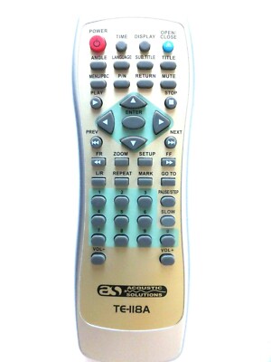 ACOUSTIC SOLUTIONS DVD PLAYER REMOTE CONTROL for TE-118A | eBay UK