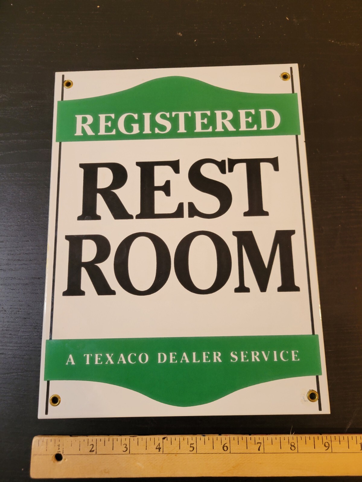 Texaco Registered Restroom sign - Heavy Steel & Porcelain - 12x9 | eBay