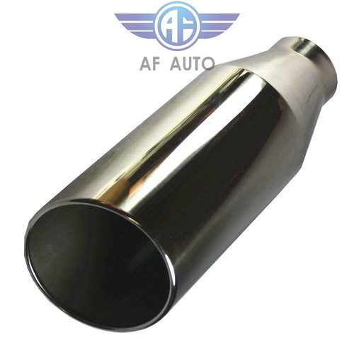 Chrome Stainless Steel 4" Inlet 7" Outlet 18" Long Bolt On Diesel ...
