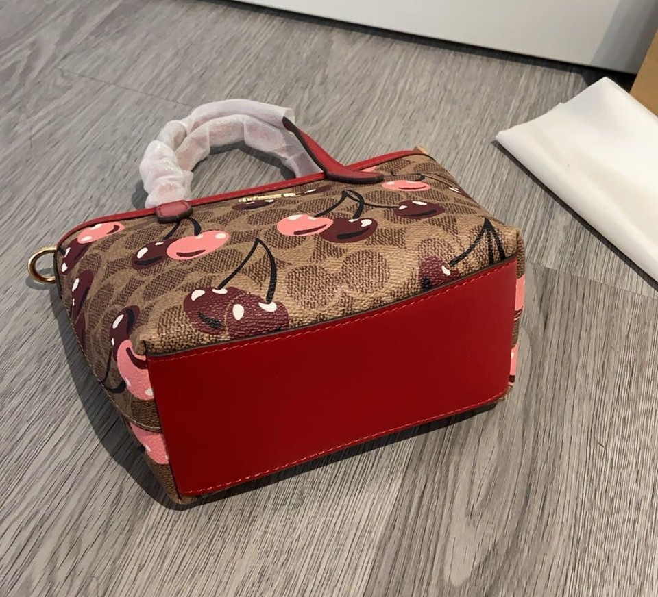 COACH CY737 Cherry Mini City Mini Tote Crossbody Dumpling Bag Women's ...