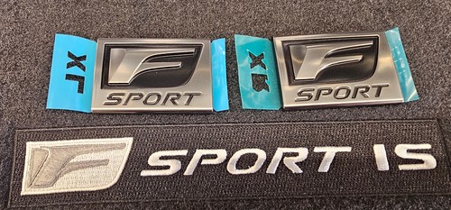 BLACK / GREY LEXUS OEM FACTORY FENDER F-SPORT EMBLEM SET IS SERIES | eBay