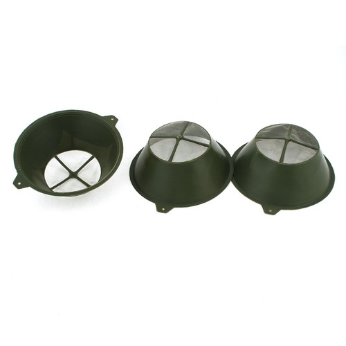 3pcs Industrial Army Green 8cm Dia Nylon Net Plastic Paint Strainers ...