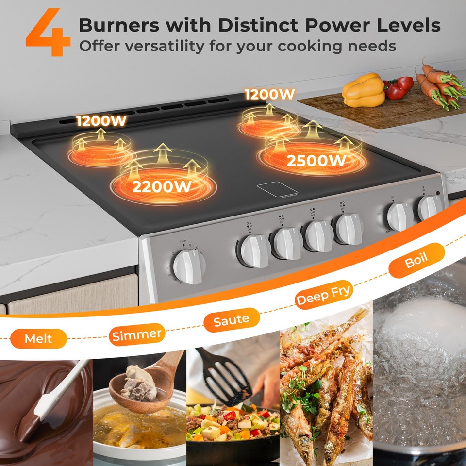 Electric Range 30" Freestanding & Slide-in Kitchen Stove with Cooking ...