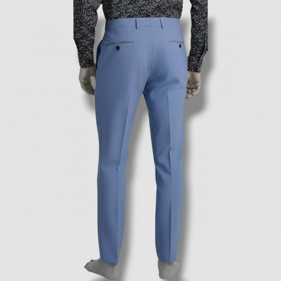 Bar III Men's Blue Wool Solid Slim Flat Front Suit Pants Size 36W/34L ...
