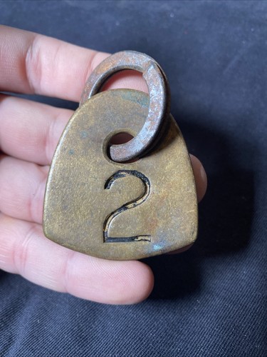 Vintage SOLID BRASS Cow DAIRY TAG Cattle Number DOUBLE SIDED 2 | eBay