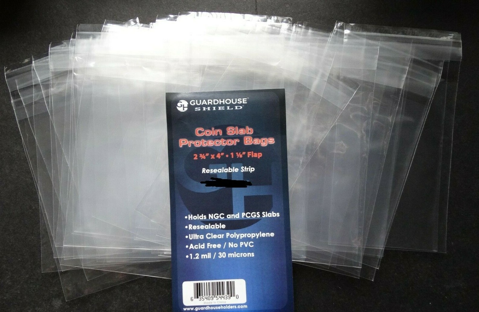 50 Loose Guardhouse Graded Coin Slab Protector Bag Resealable For NGC ...