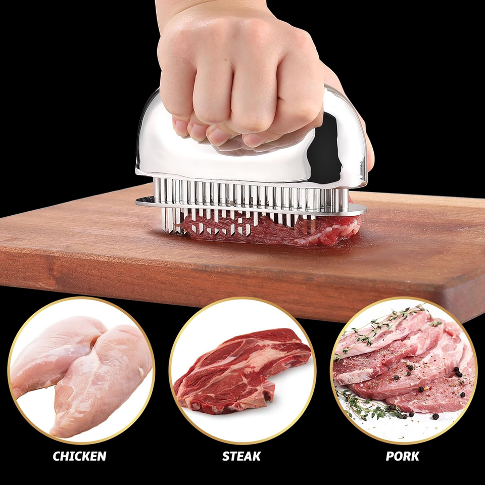 Stainless-Steel Heavy-Duty Meat Tenderizer Tool, Ultra Sharp Needle ...
