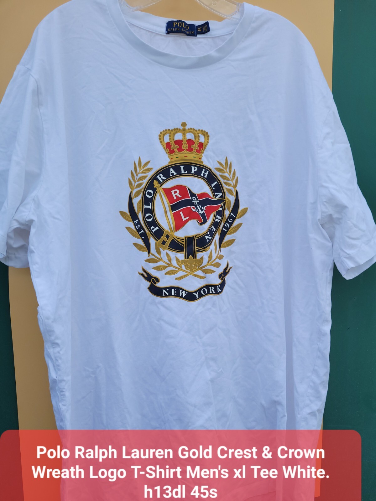 Polo Ralph Lauren Gold Crest & Crown Wreath Logo T-Sh… - Gem