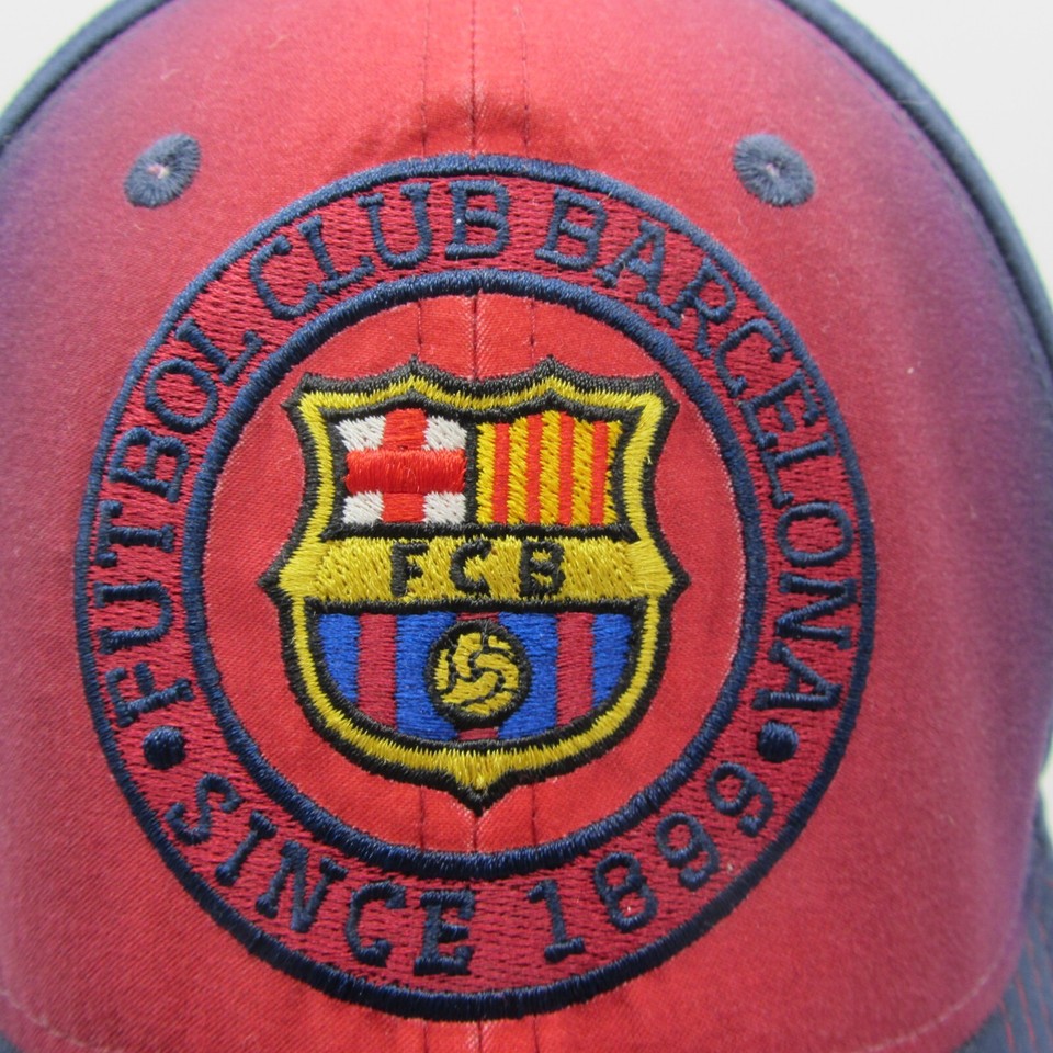 FCB FC Barcelona Hat Cap Ball Soccer Futbol Adjustable Logo Red Blue | eBay