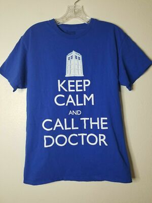 NEW Dr. Who T-Shirt Blue Keep Calm Call Doctor Costume Halloween ...