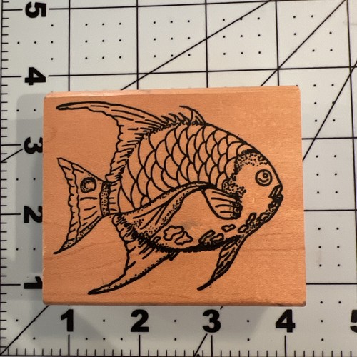 Vintage Rubber Stamp Fish Large Fish Ocean Tropical Freshwater | eBay