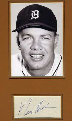 Norm Cash Jsa Coa Certed Signed 3x5 Index Matted With Photo Authentic ...