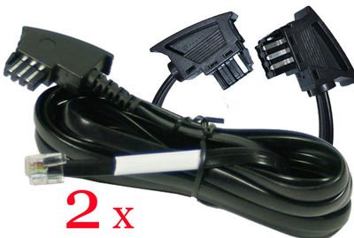 2x analog TAE Telefon Kabel Anschlusskabel für Telekom Telefone 4 adrig ...