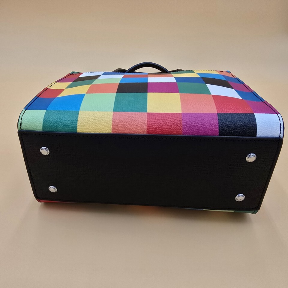 Karl Lagerfeld Paris Colorful Check NWT Maybelle Duo Satchel Crossbody ...