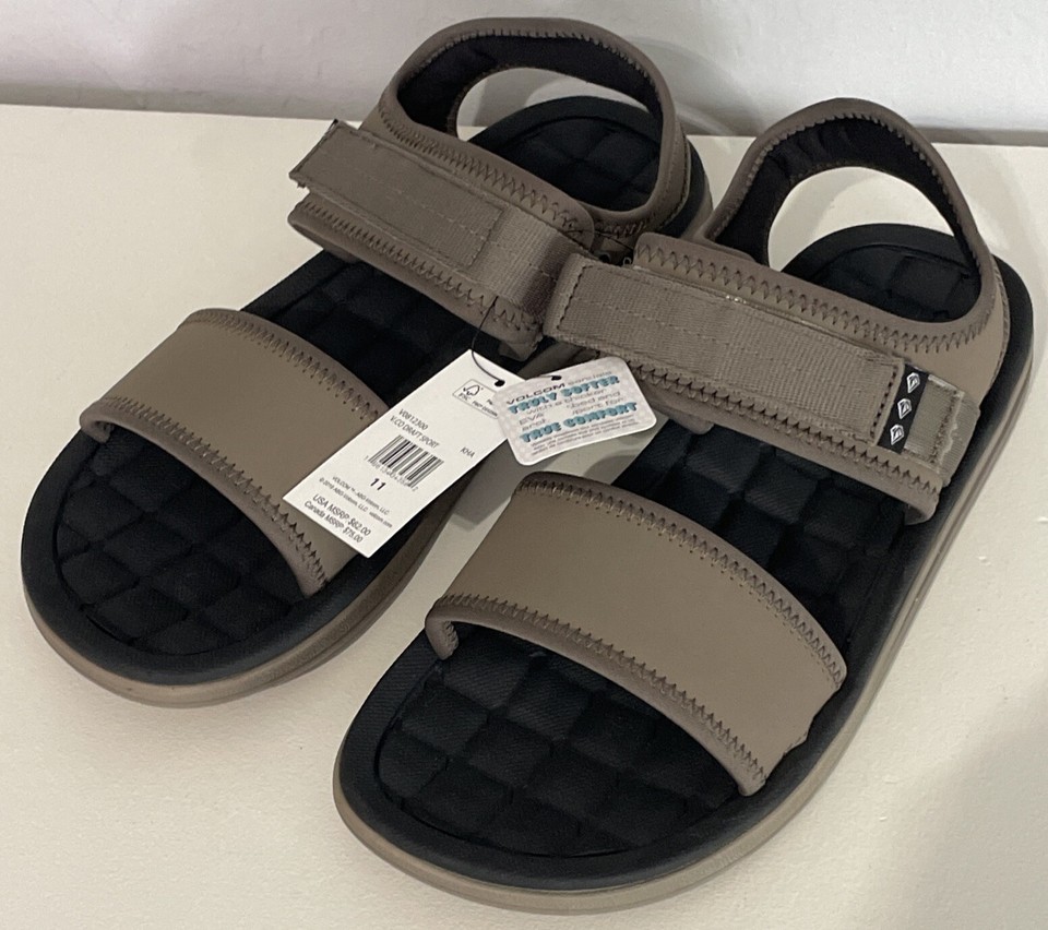 *NEW* MEN’S VOLCOM V.CO DRAFT SPORT FLIP FLOP SANDAL TAN BLACK NWOB | eBay