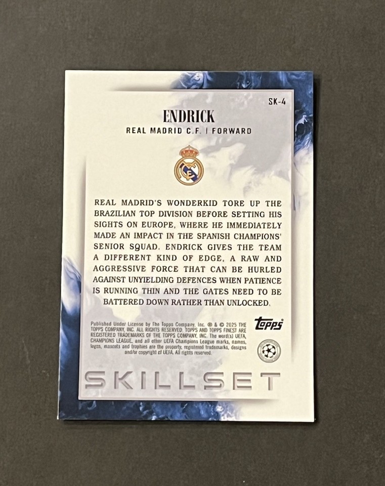 2024-25 Topps Finest UEFA #SK-4 Endrick Skillset Refractor RC | eBay