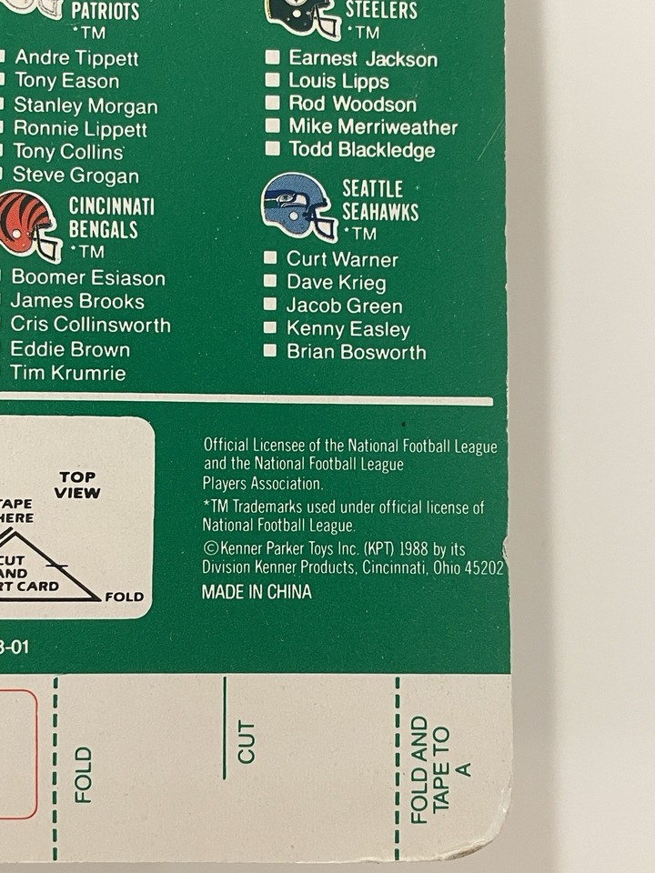 1988 Kenner NFL Starting Lineup Kevin Mack Original 1st Edition New Box ...