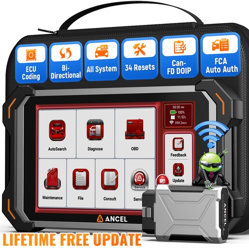 ANCEL DS600 BT Universal Car Bidirectional Diagnostic Scanner IMMO ECU ...