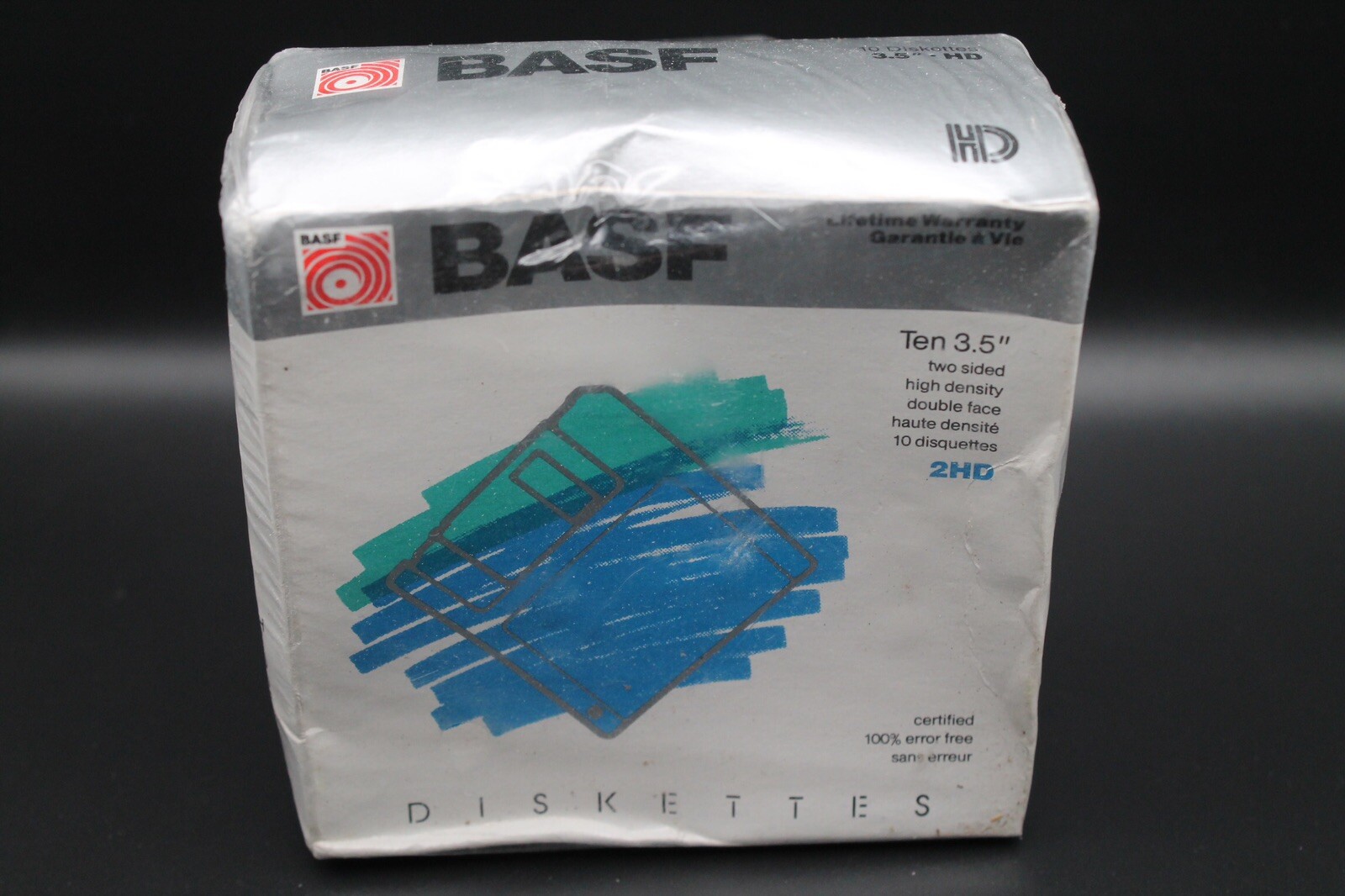 SEALED box of BASF 3.5mm Floppy Disks two sided high density double ...