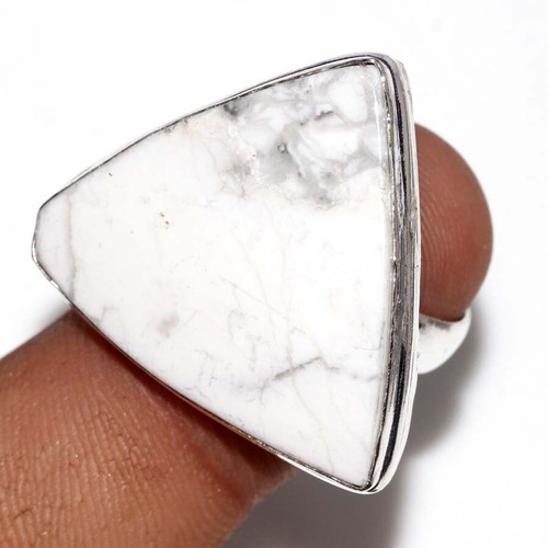 925 Silver Plated-Howlite Ethnic Gemstone Handmade Ring Jewelry US Size ...
