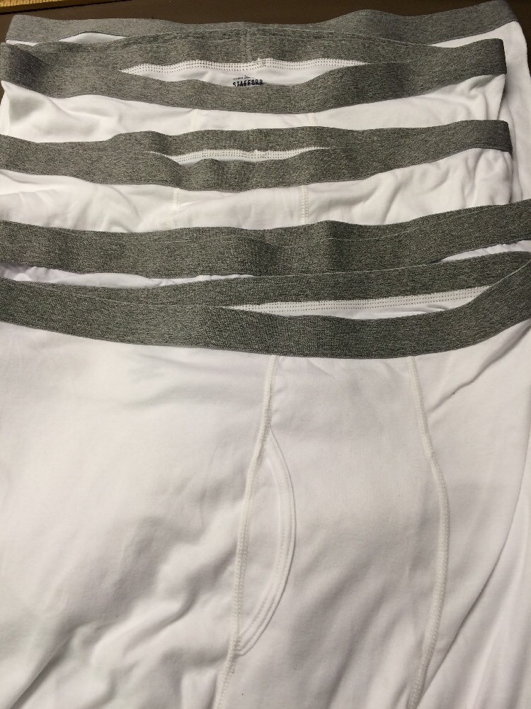 Men’s Stafford Boxer Briefs White W/Gray Waistband Size XXL (44-46) Lot ...