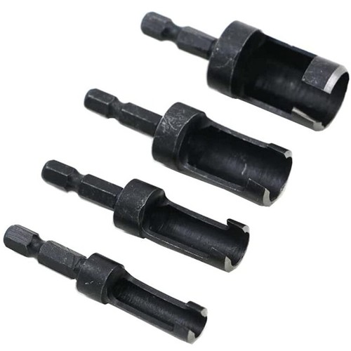 4 Pieces Multifunctional Wood Plug Cutter Drill Bit Set 6mm/ 10mm/ 13mm ...