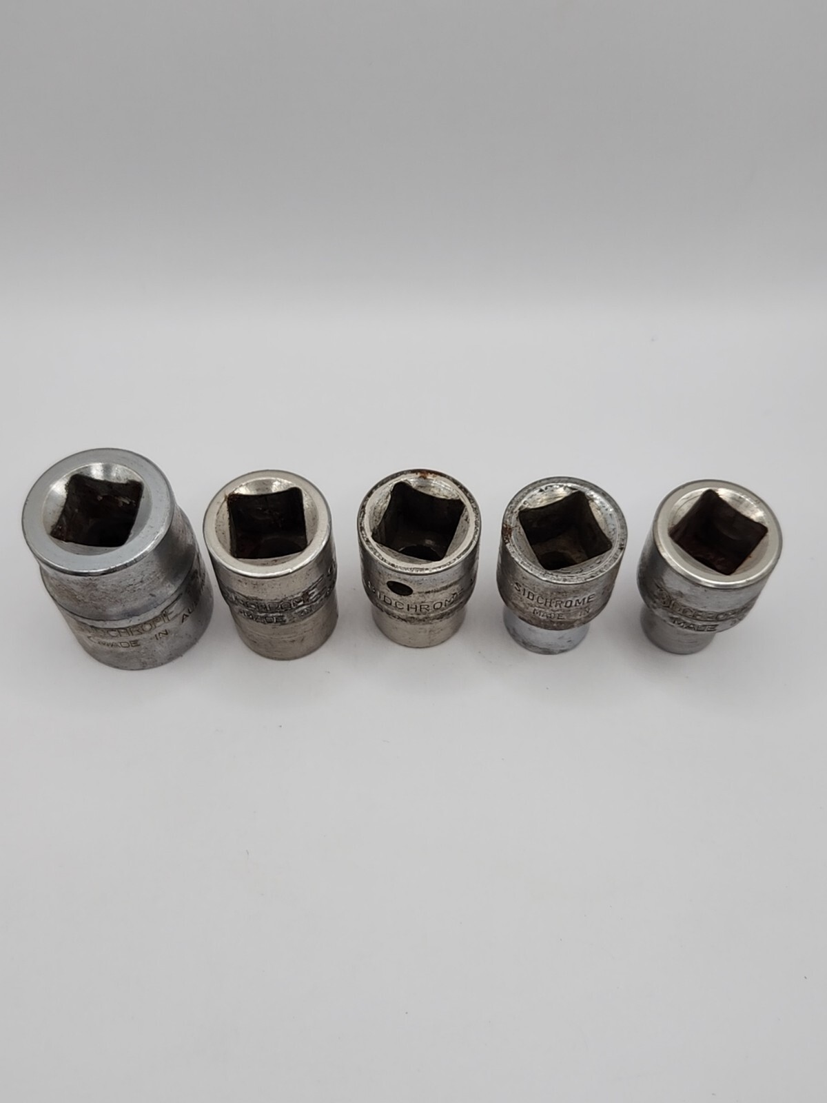 (LOT 14) SIDCHROME 5-Piece Vintage Chrome Sockets Mechanic Tool SEE ...