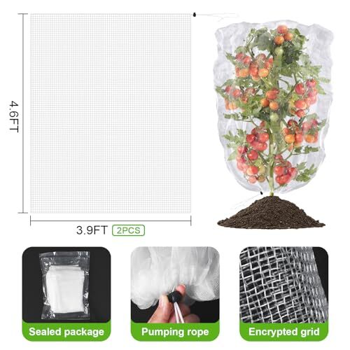 2 Pack Garden Plant Fruits Tomato Blueberry Bushes Protection 3.9 x 4.6 ...