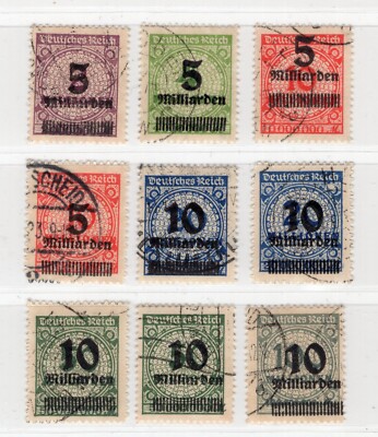 GERMANY REICH 1923 HIGH INFLATION MICHEL 332-337 A+B NORMAL+ROULETTE ...