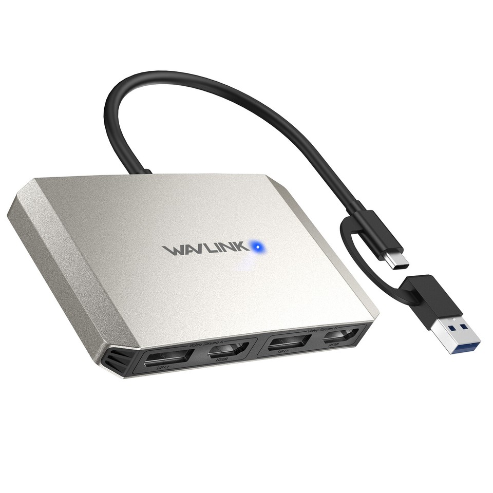 WAVLINK USB 3.0/USB C to DisplayPort HDMI Adapter DisplayLink Dual HDMI ...