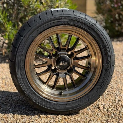 12″ Wheel Mate Bronze & Black Golf Cart Wheels 215/40R12 Radial Street ...