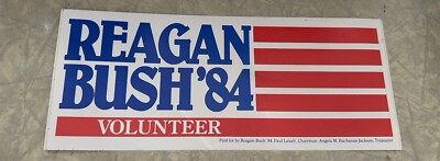 Reagan Bush 1984 Campaign Volunteer Bumper Sticker BS6 | eBay