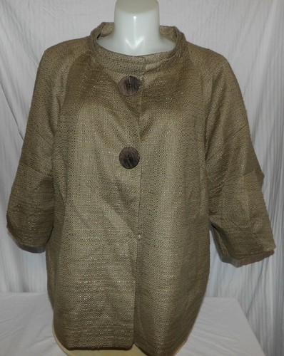 Classiques Entier Women's Textured Taupe Lined Work Jacket Blazer Size ...