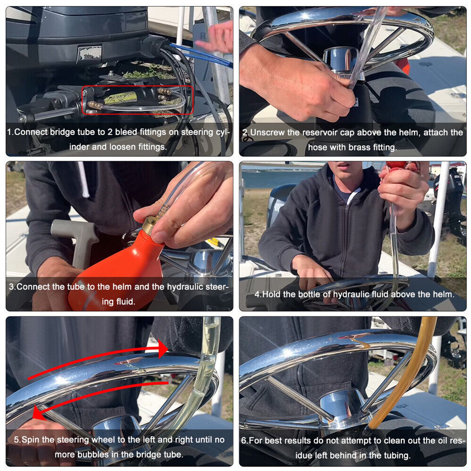 2Pcs Boat Bleed Kit For Seastar Hydraulic Steering System Bleeder ...